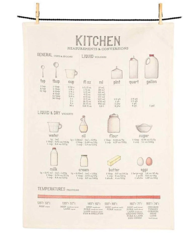 Abbott Measurement Conversion Kitchen Towel | Goodman's Fine Foods